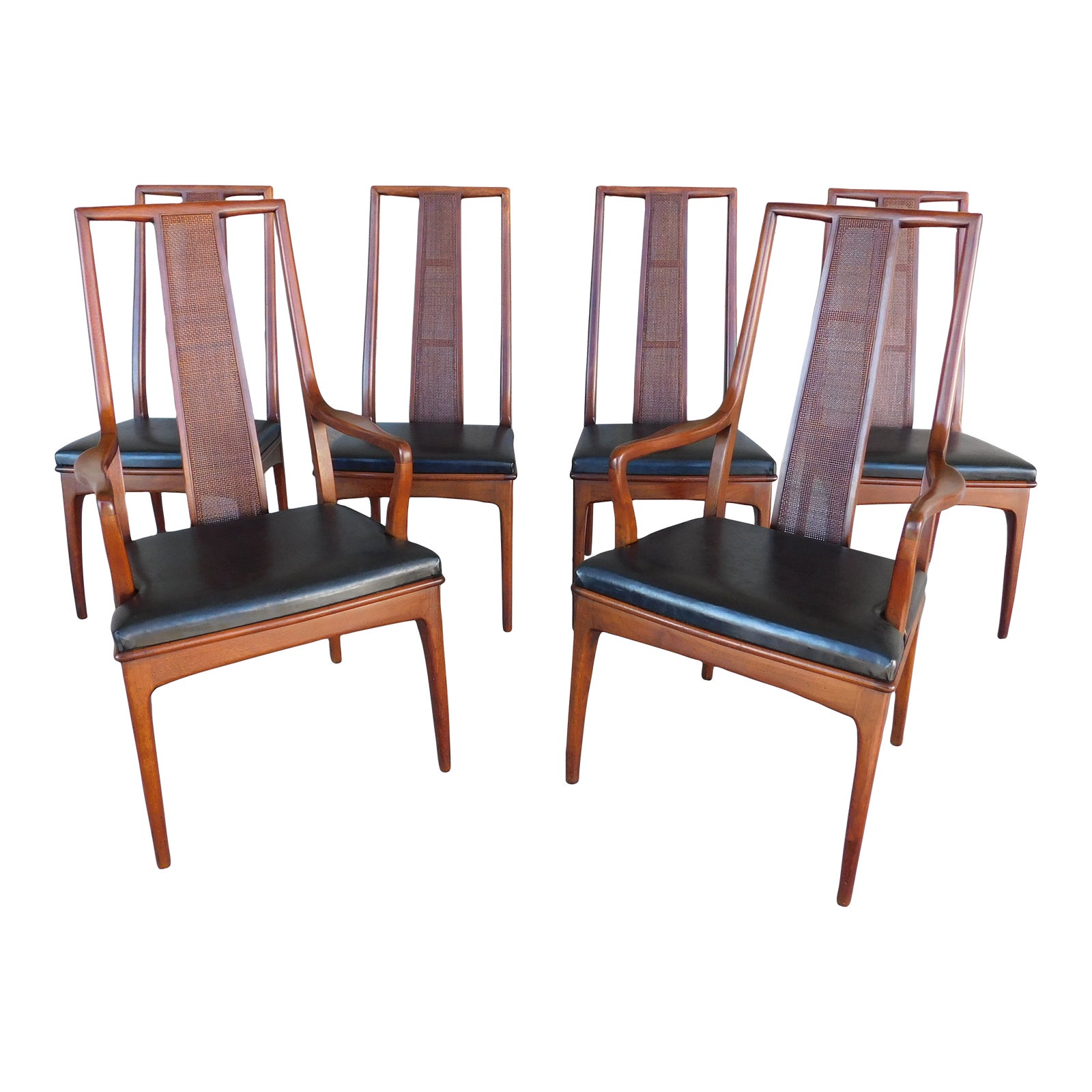 Mount Airy Chair Co. Mid Century John Stuart Walnut Dining Chairs - Set ...