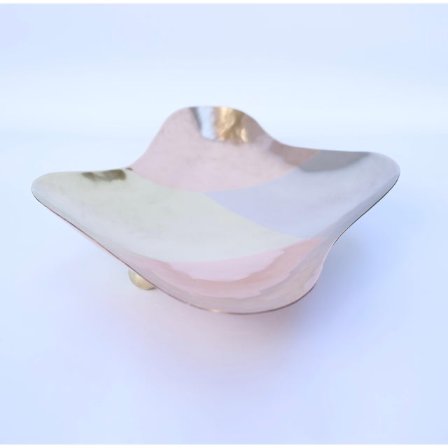 1950s Mexican Mixed Metal Amorphic Centerpiece Bowl | Chairish