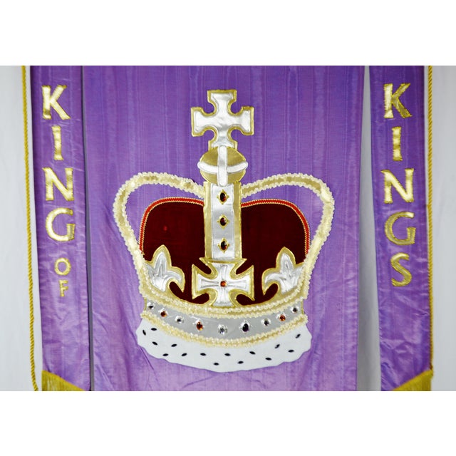 Vintage Handmade King of Kings Church Banner | Chairish
