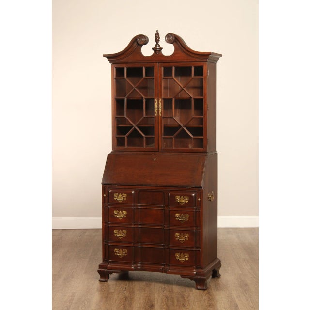 Harden Chippendale Style Blockfront Secretary Desk | Chairish