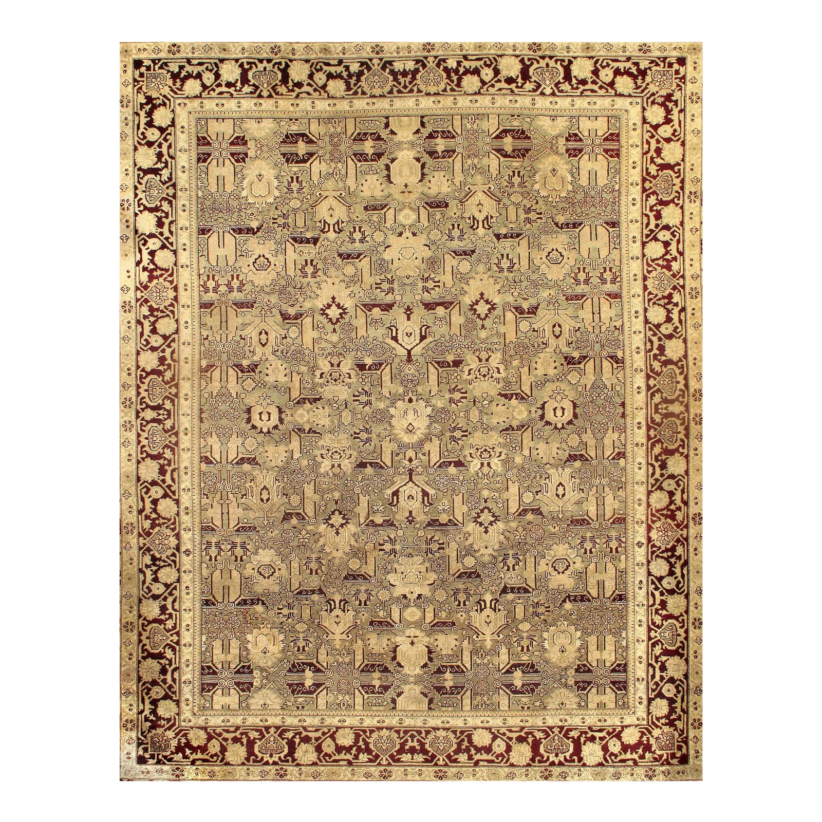1900’s Antique Amristar Rug - 10'2" X 12'8" | Chairish
