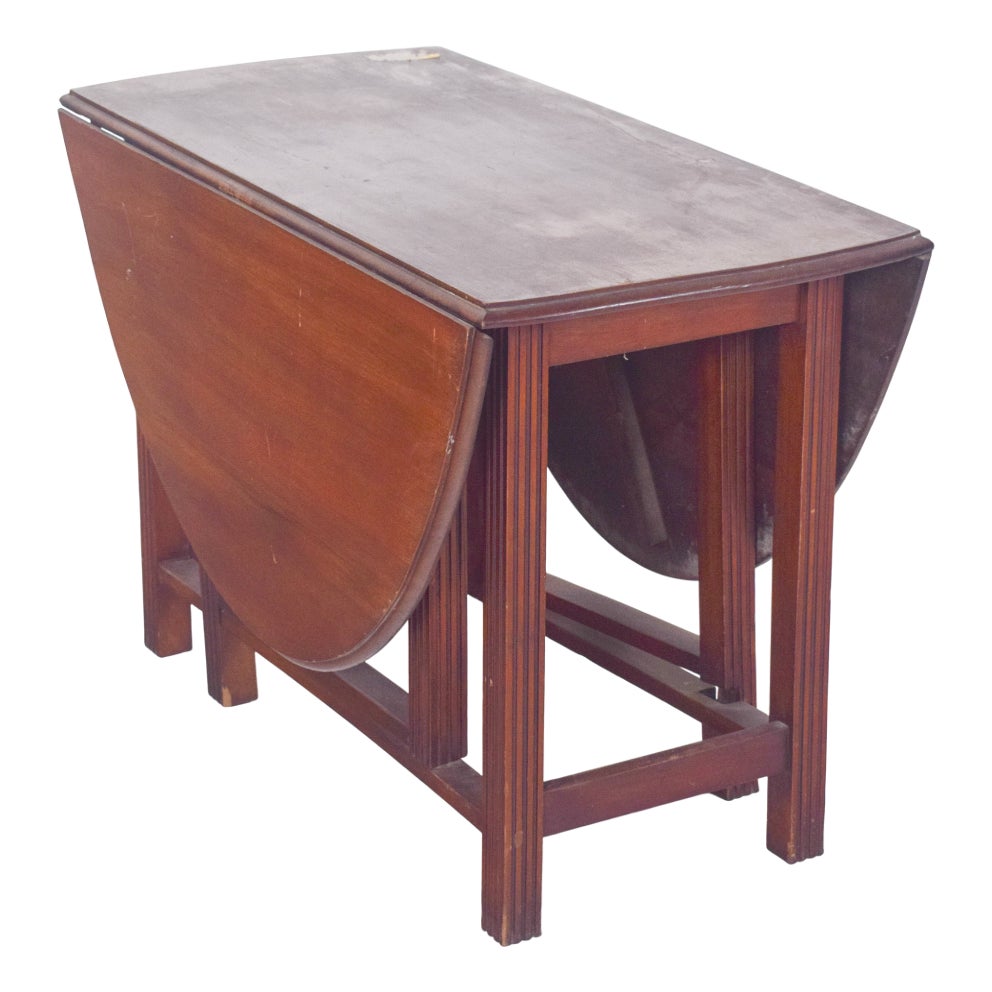 European Flip Flap Oval-Top Table | Chairish