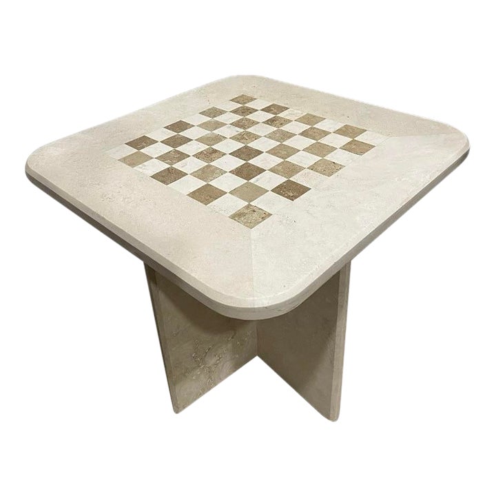 Italian Modernist Marble Game Table in the Style of Angelo Mangiarotti ...