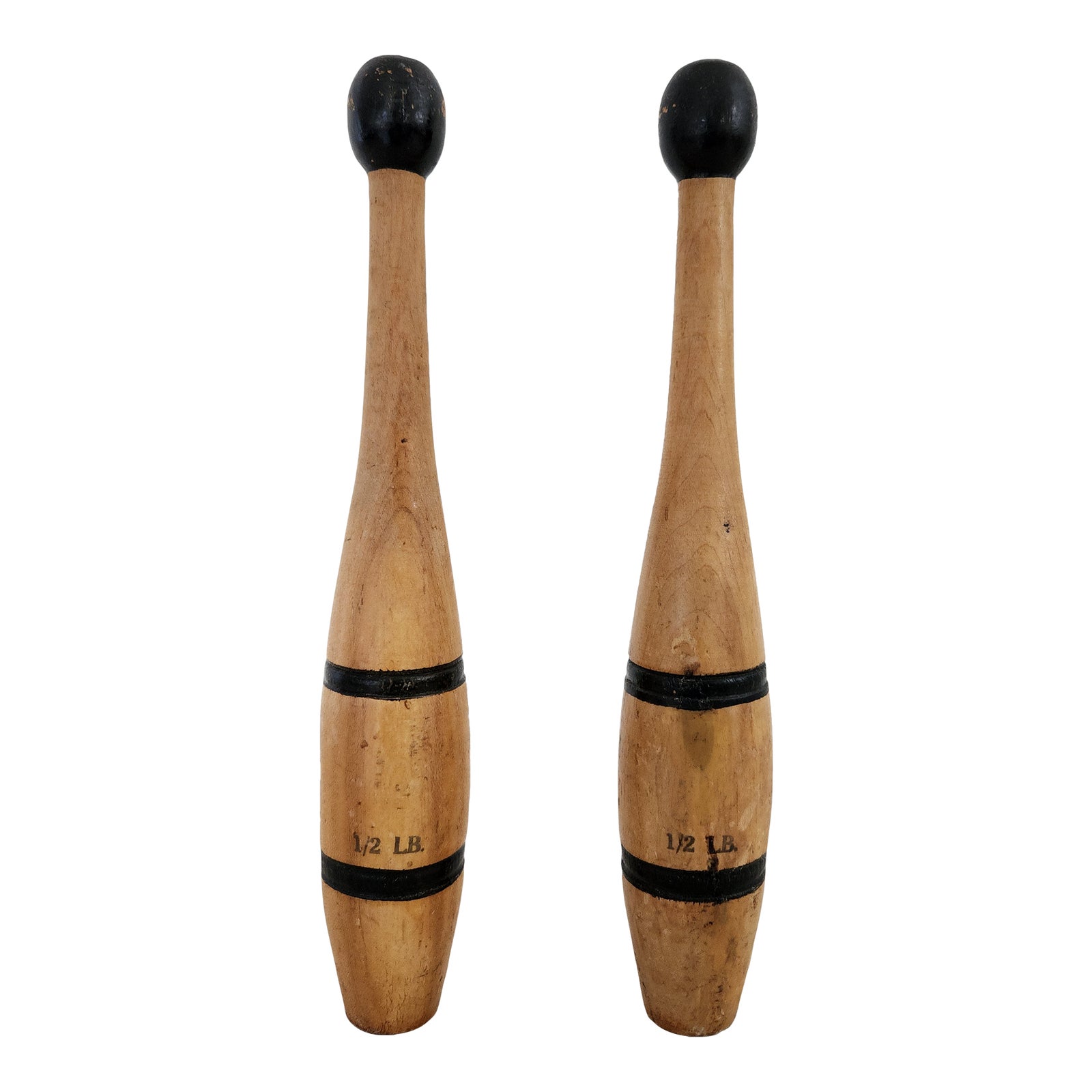 Vintage Wooden Juggling Pins, a Pair | Chairish