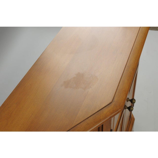 Conant Ball Maple Wood Hall Console Table Cabinet and Wall Mirror ...