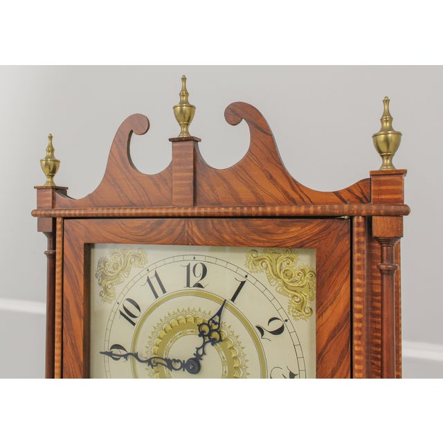 Pilar & Scroll Clock W. Tom Moberg Painted Glass | Chairish