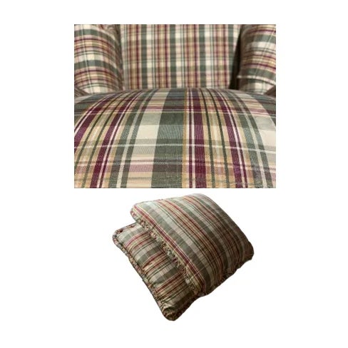 Heritage Red Plaid Wingback Chairs by Highland House, a Pair | Chairish