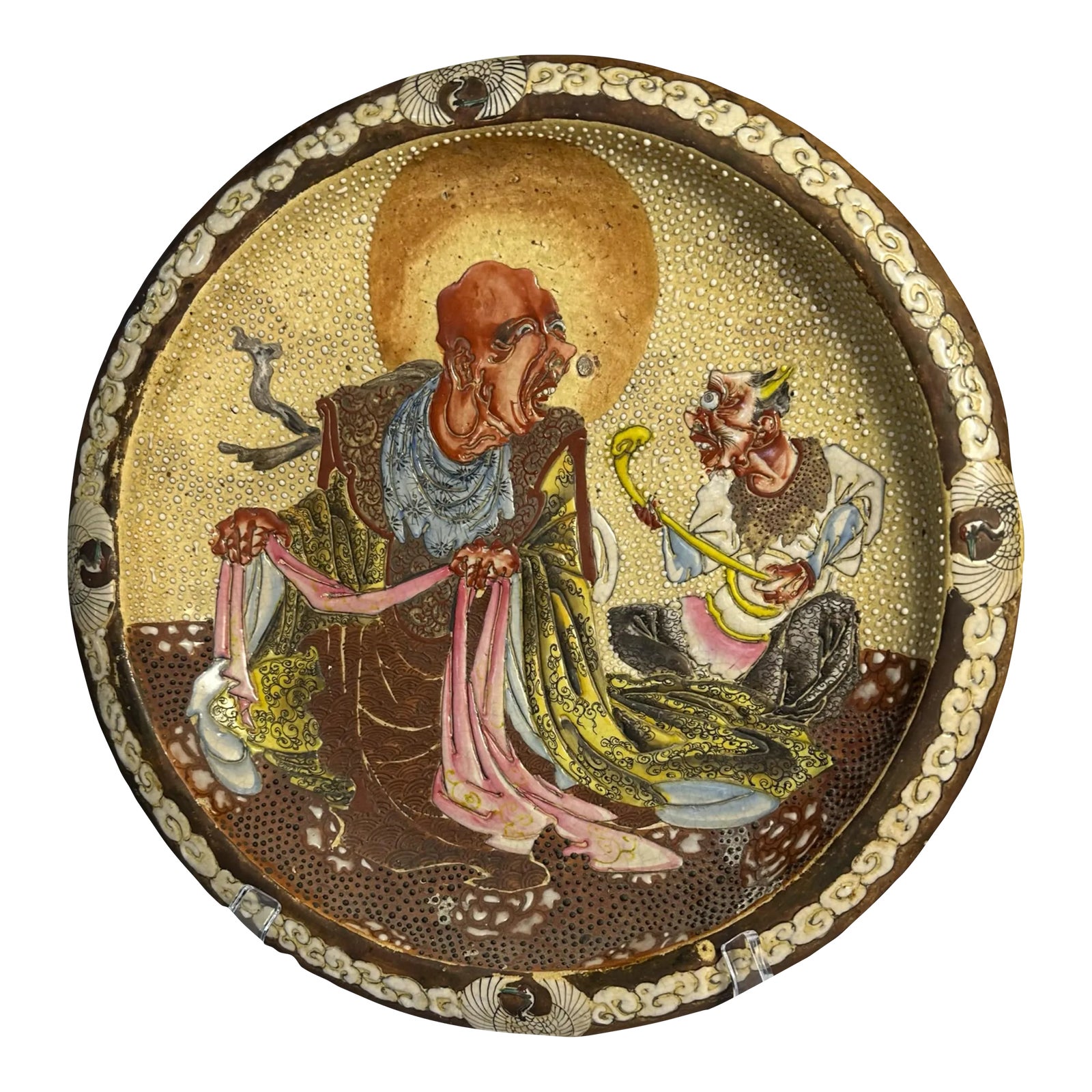 Late 19th Century Japanese Earthenware Charger Depicting a Japanese ...
