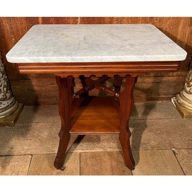 1910s Antique Victorian Walnut Parlor Table | Chairish