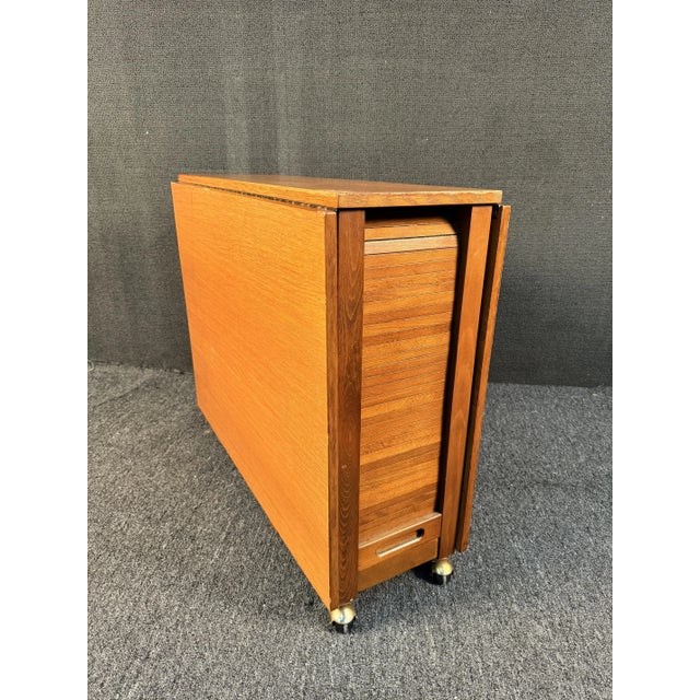 Mid 20th Century Romanian Mid-Century Trolley Drop Leaf Dining Set of 5 ...