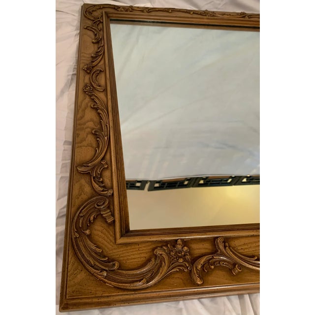 Vintage Carved Wood Frame Mirror | Chairish