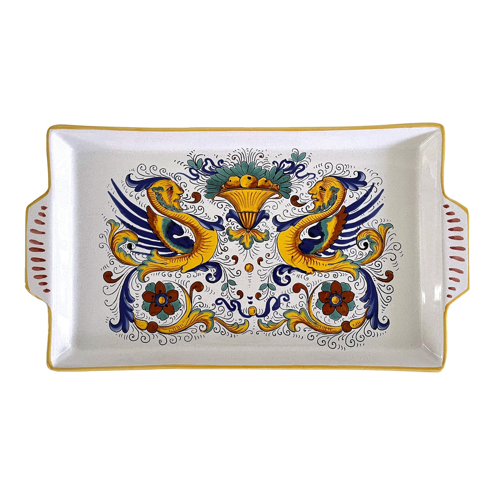 Deruta Raffaellesco Italian Dragon Serving Platter, 15" | Chairish