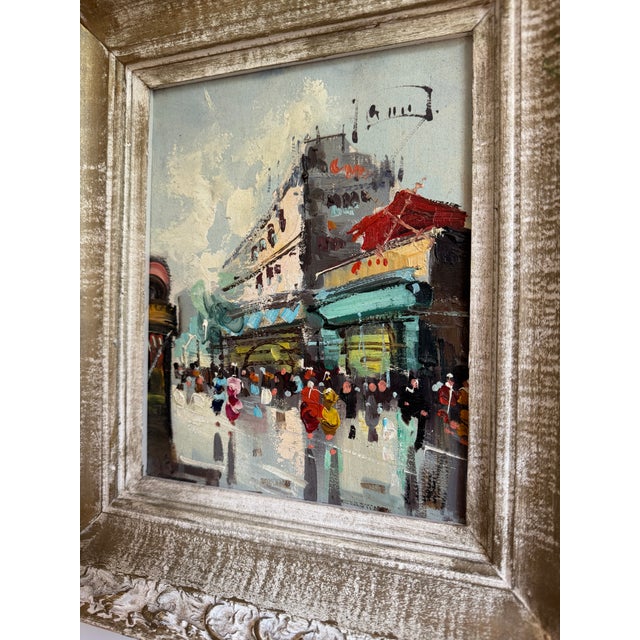 Mid 20th Century Framed Parisian Street Scene Oil Painting by Antonio ...
