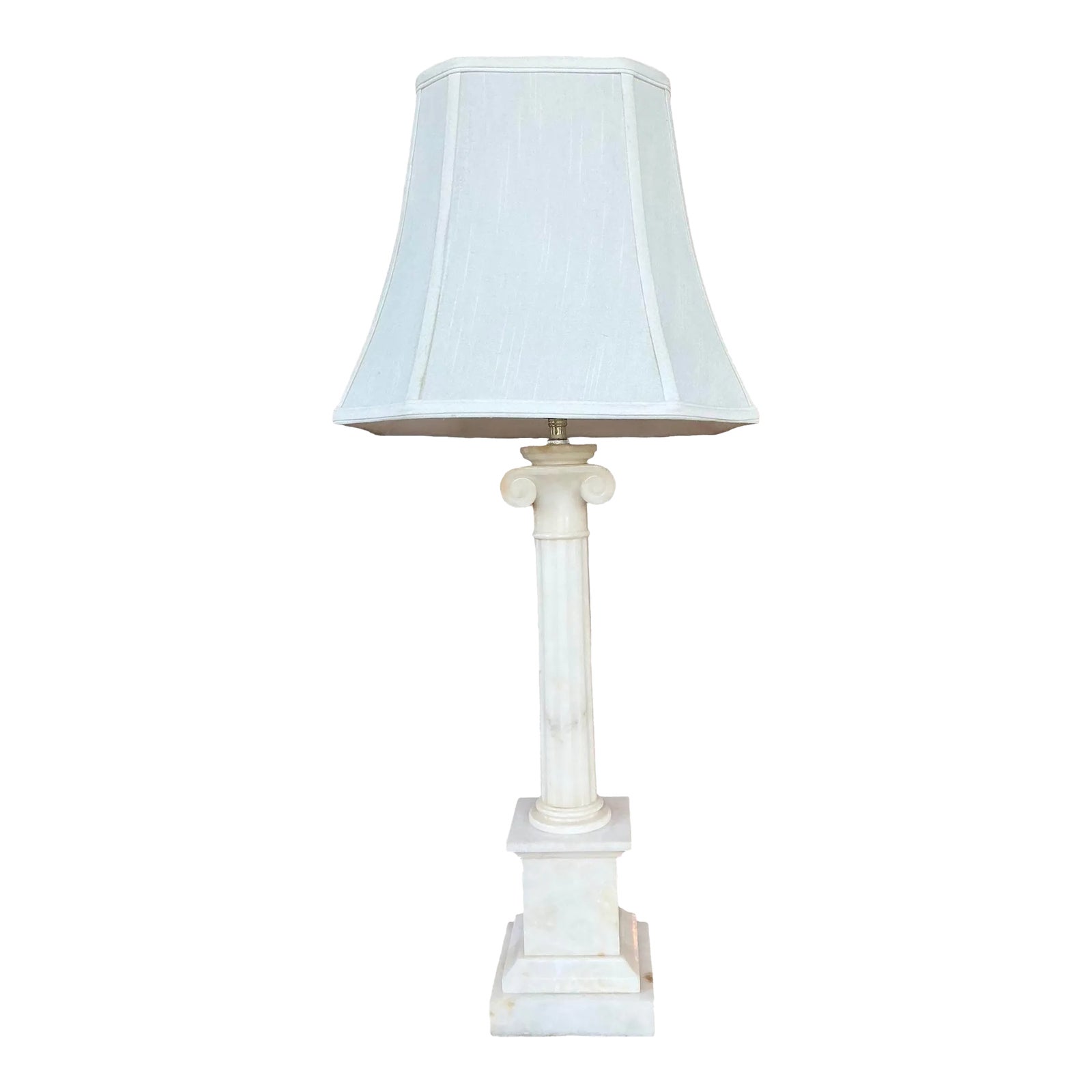 1950s Italian Neoclassical Marble Column Motif Table Lamp | Chairish