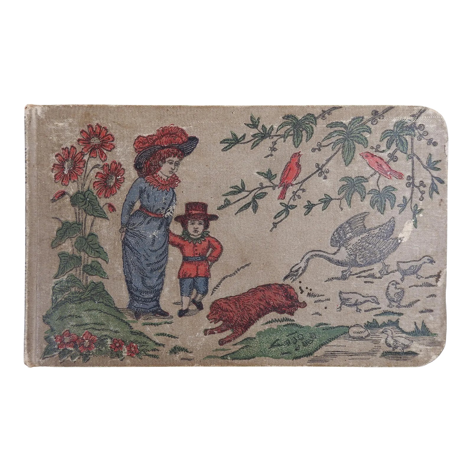 Late 19th Century Kate Greenaway Style Illustrated Autograph Book Album ...