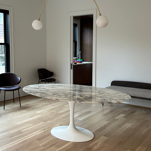 78” Saarinen Marble Dining Table for Knoll | Chairish