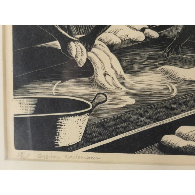20th Century American Woodblock Print "Corsican Washerwomen" by Clare ...
