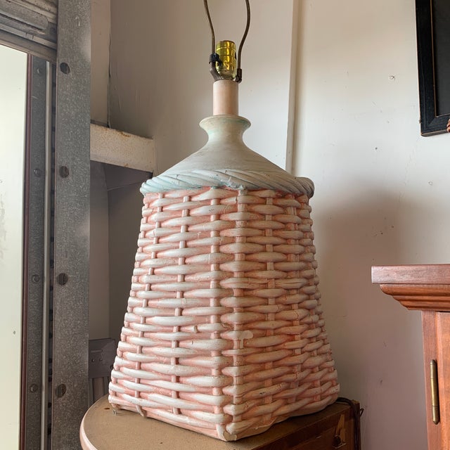 Peach Ceramic Table Lamp | Chairish