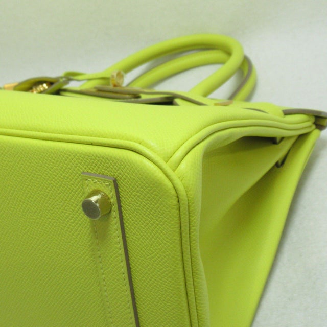 Hermes Birkin 30 Lime Handbag Yellow Lime Epsom Leather | Chairish