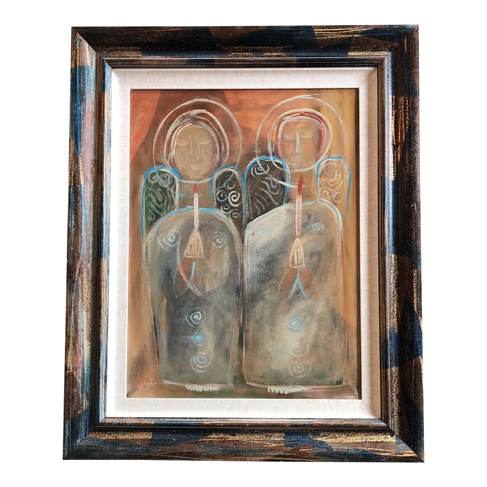 Contemporary Folk Artist Rose Walton “Angels of Light” Painting | Chairish