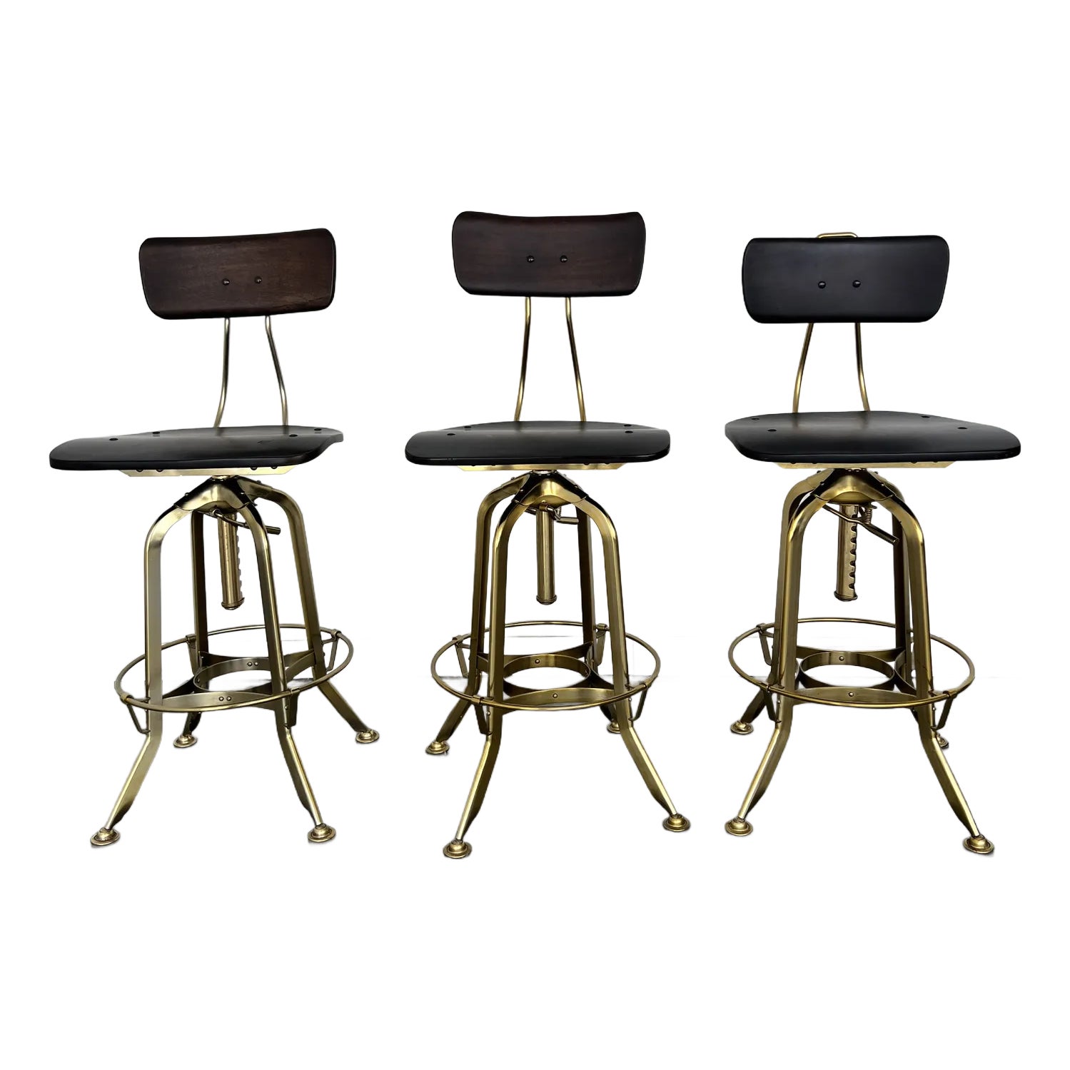 Restoration Hardware Toledo Adjustable Counter Stools Set of 3 | Chairish
