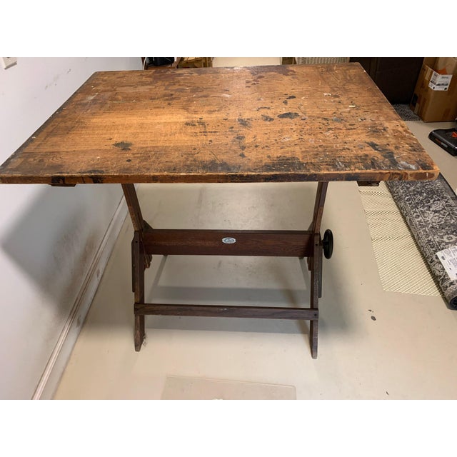 1940s Mid Century Industrial Drafting Table | Chairish