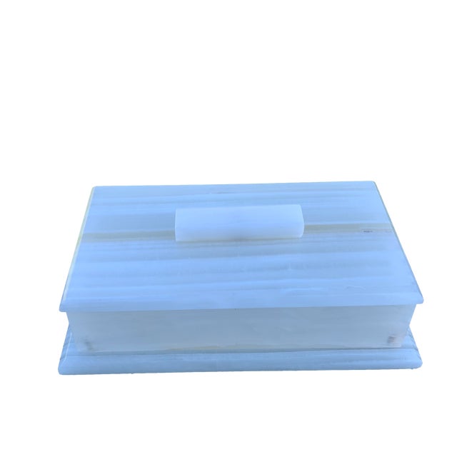 Vintage Italian Alabaster Box Art Deco Styling | Chairish