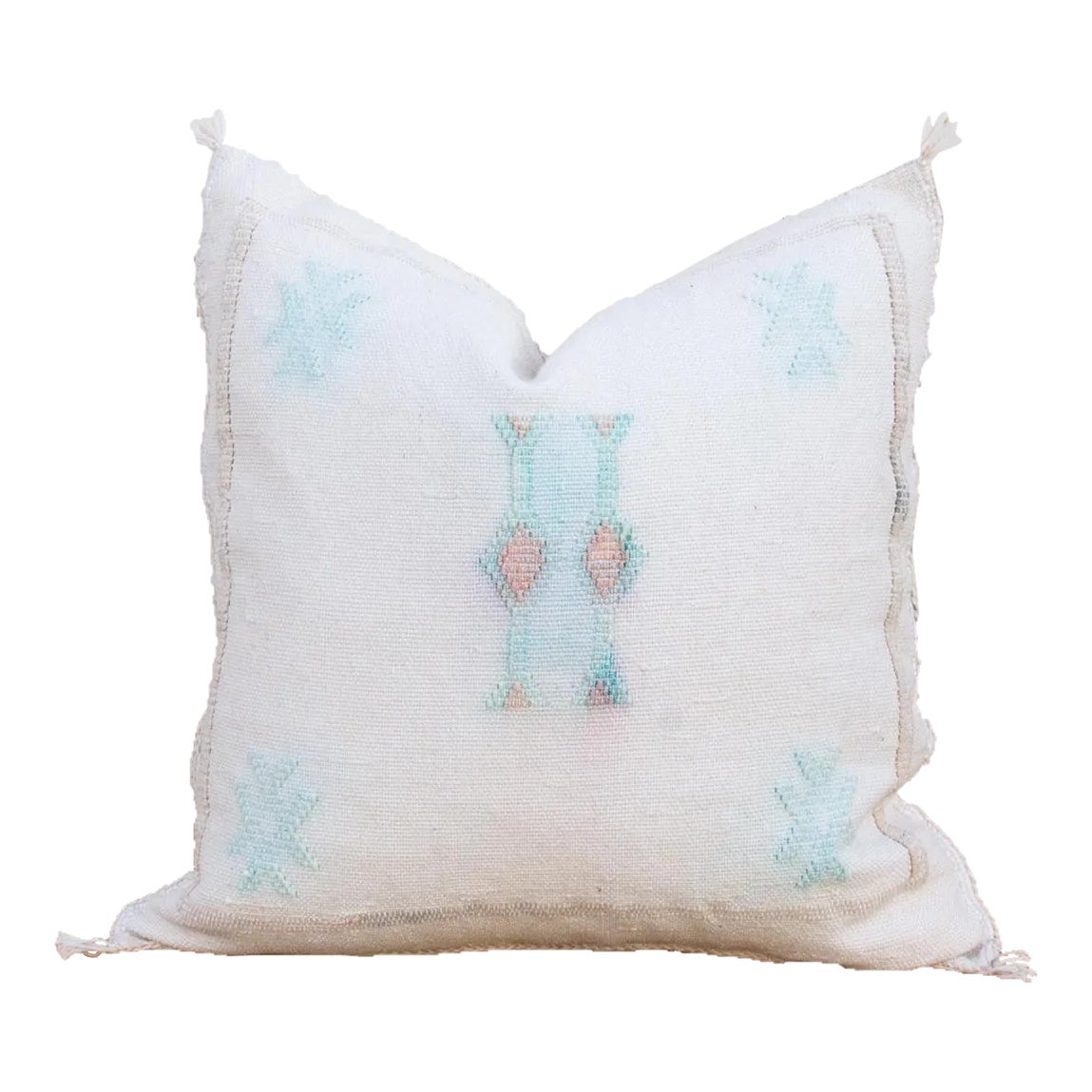 Snow Moroccan Silk Rug Pillow | Chairish