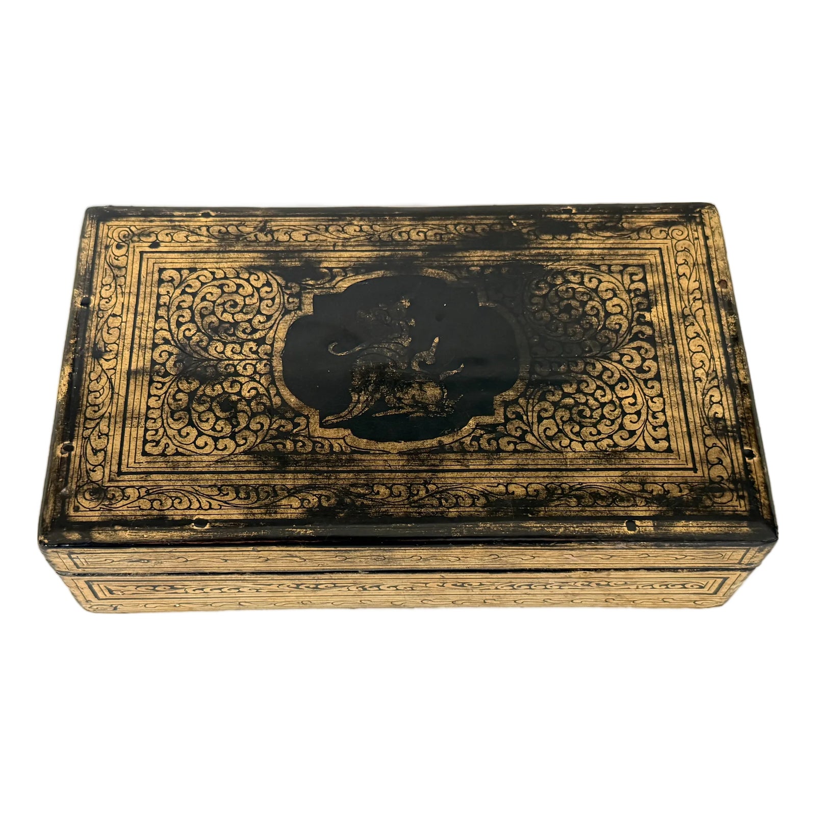 Victorian Anglo-Indian Hand-Gilt Lacquer Jewelry Box, Kashmir Circa ...