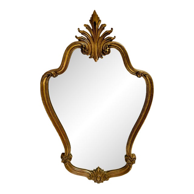 Vintage French Gold Gesso Rocaille Mirror | Chairish