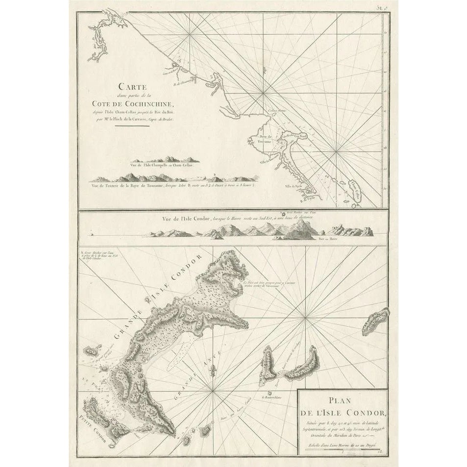 Sea Charts of Tourane Bay & the Con Dao Islands Pulo Condor, Vietnam ...