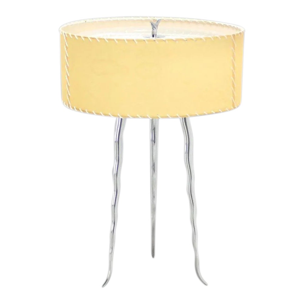 Mid Century Vintage Style Cast Metal Horn Shape Tri-Leg Table Lamp ...