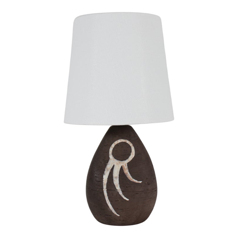 Small Vintage Ceramic Table Lamp with New Shade by Helge Østerberg ...