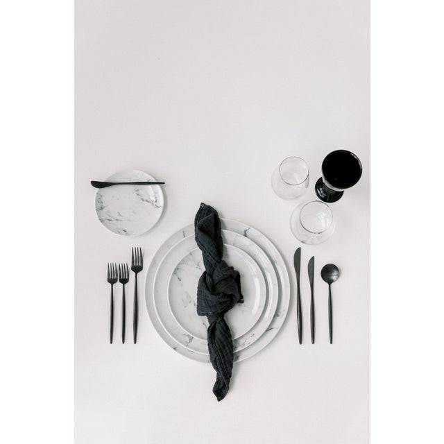 Luna Matte Black Flatware Set - Set of 5 | Chairish