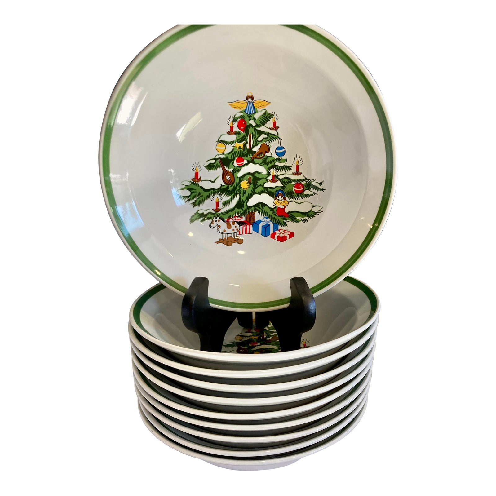 Vintage Christmas Tree Bowls, Set of 10 | Chairish