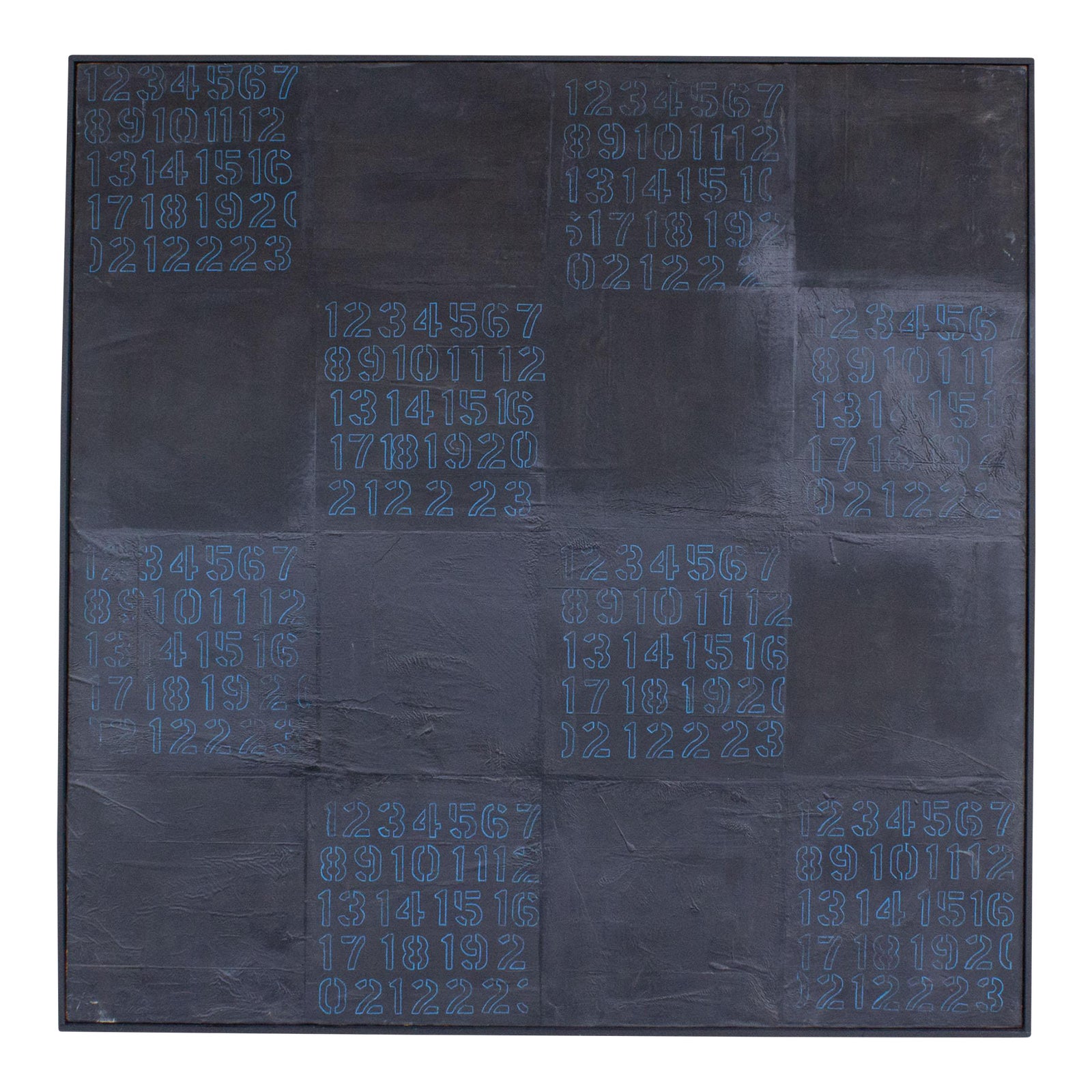 1960s Mixed Media Collage on Board With Numbers by Michael Baum | Chairish