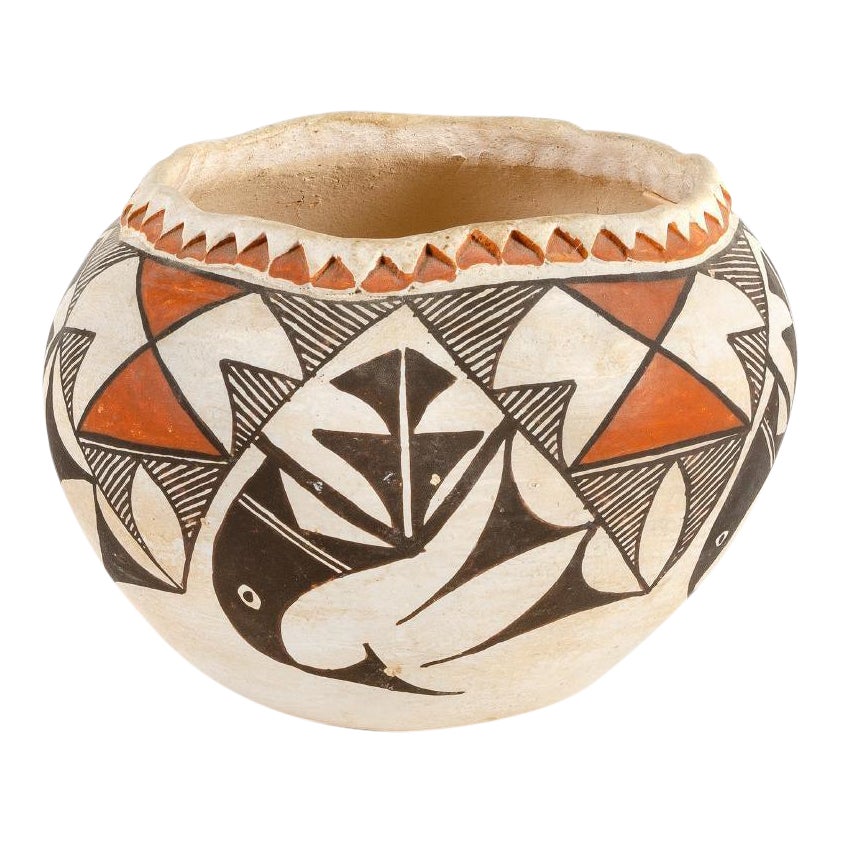 Southwestern Acoma Olla Polychrome Pottery | Chairish
