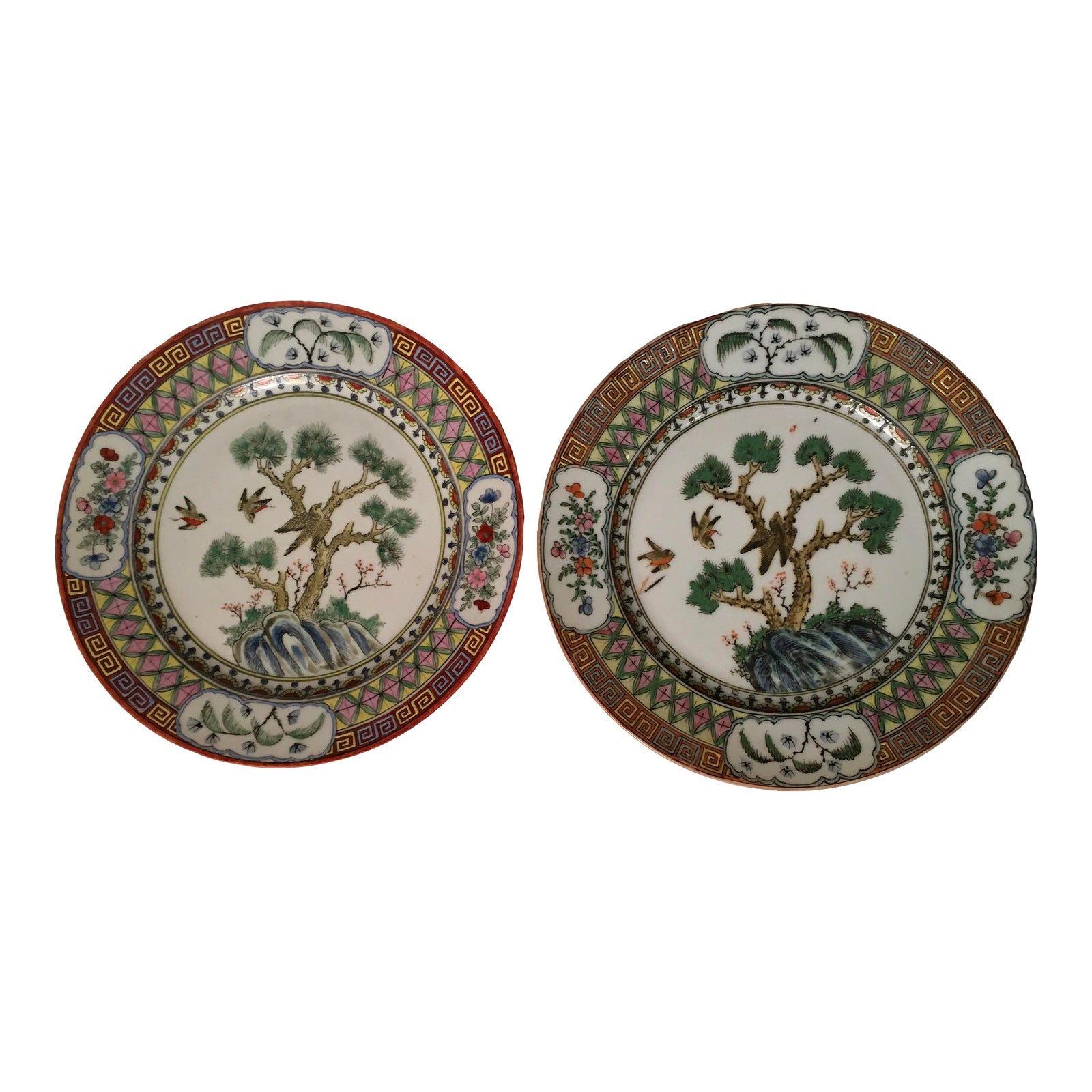 Pair of Antique Chinese Plates | Chairish