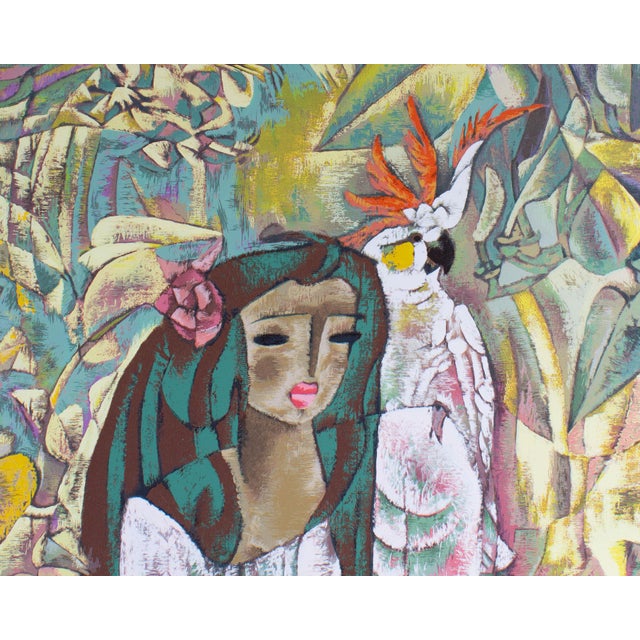 1990 “Quiet Moment” Artist’s Proof Serigraph by Zhou Ling | Chairish