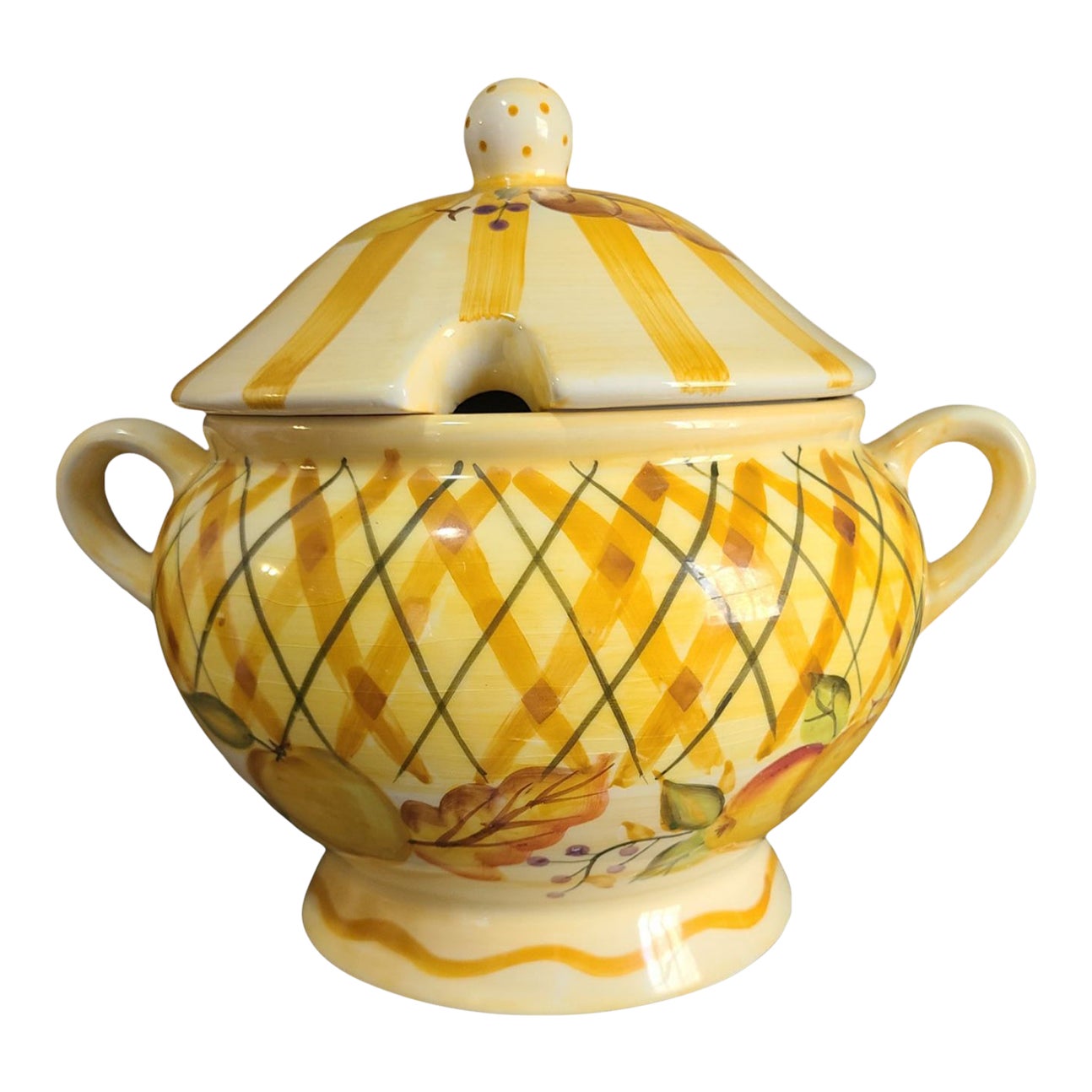 Late 20th Century Tracy Porter Zrike Hand Painted Sunny Yellow Fruit ...
