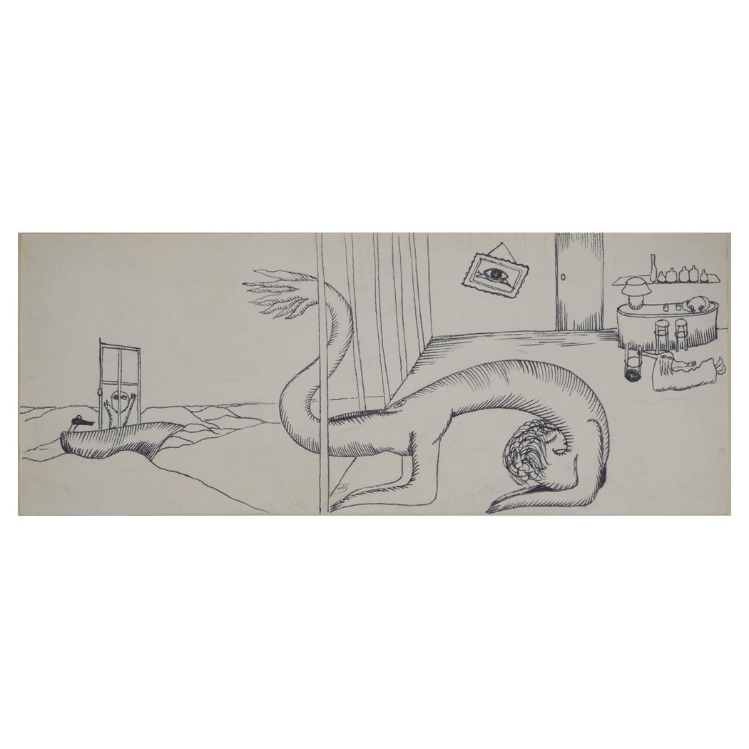 Jean-Claude Silbermann, Sneaky Signs, The Sea Monster, Original Ink ...