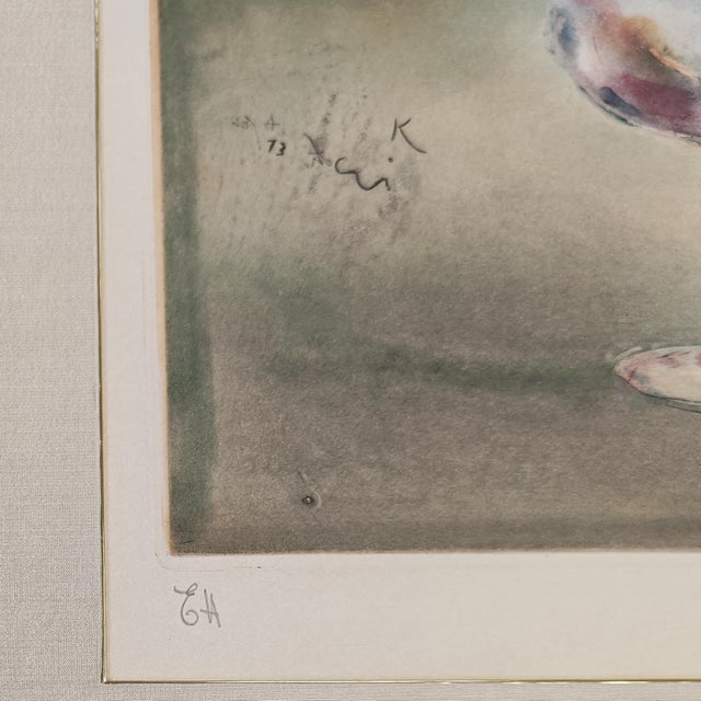 1973 Kaiko Moti Framed Artist's Proof Roses in Vase Impressionist Still ...