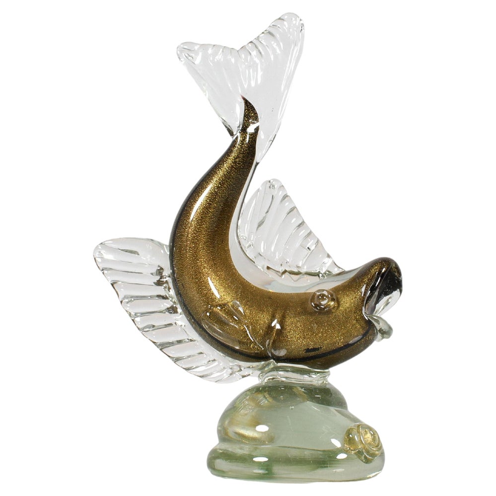Mid-Century Murano Glass and Gold Leaf Fish by Flavio Poli, 1960s ...