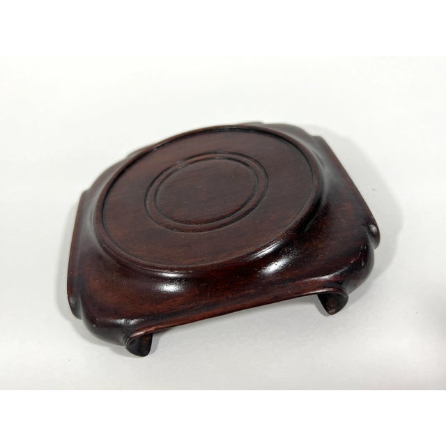 Vintage Hong Kong Ming Style Scroll Foot Rosewood Display Stand (3.4 ...