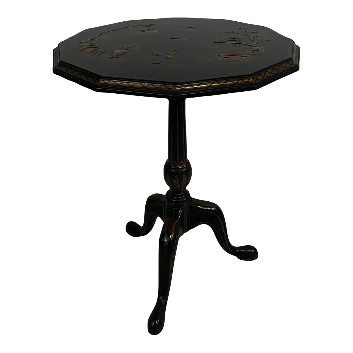 Maitland-Smith Chinoiseries Flip-Up Side Table | Chairish