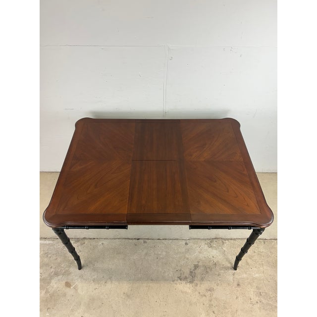 Mid Century Chinoiserie Dining Table With Black Painted Faux Bamboo ...