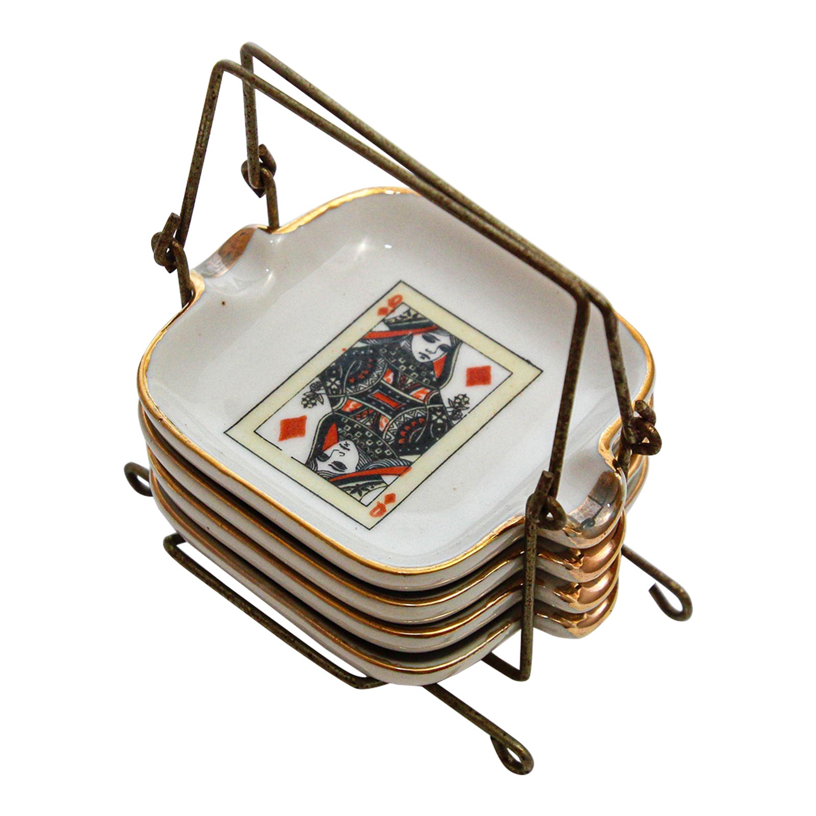 Hand-Painted Ashtrays Porcelain Made in France 1960s | Chairish