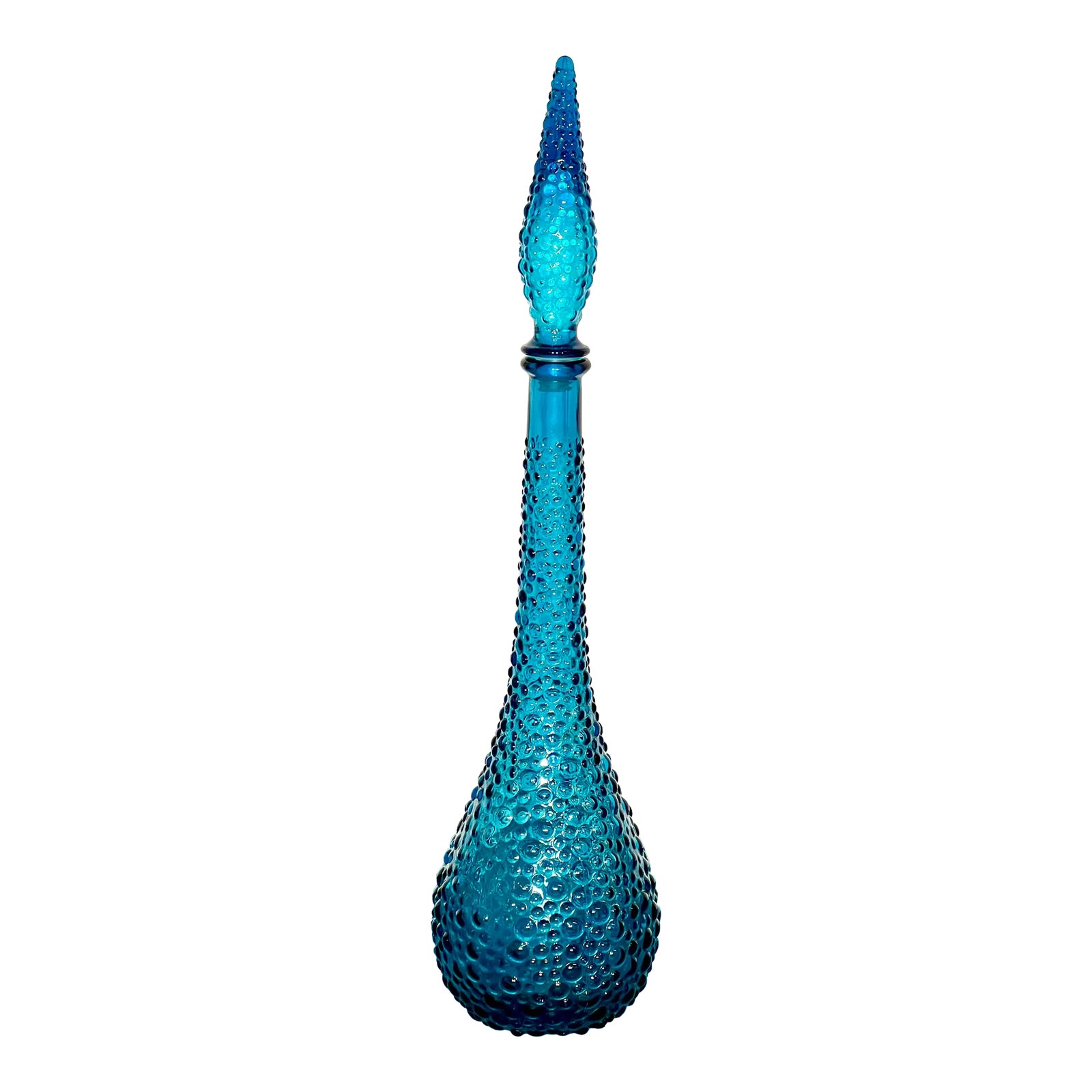 Vintage Mid Century Italian Hobnail Genie Empoli Bottle With Stopper in ...