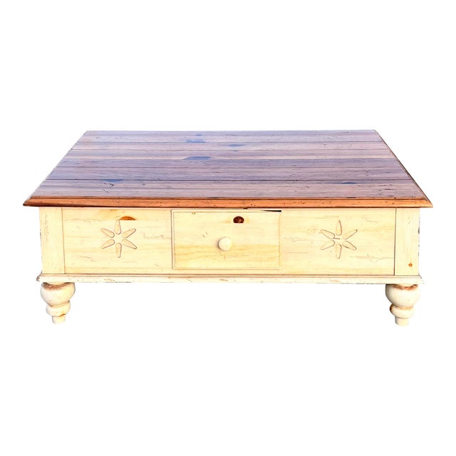 Ethan Allen Farmhouse Pine Coffee Table | Chairish
