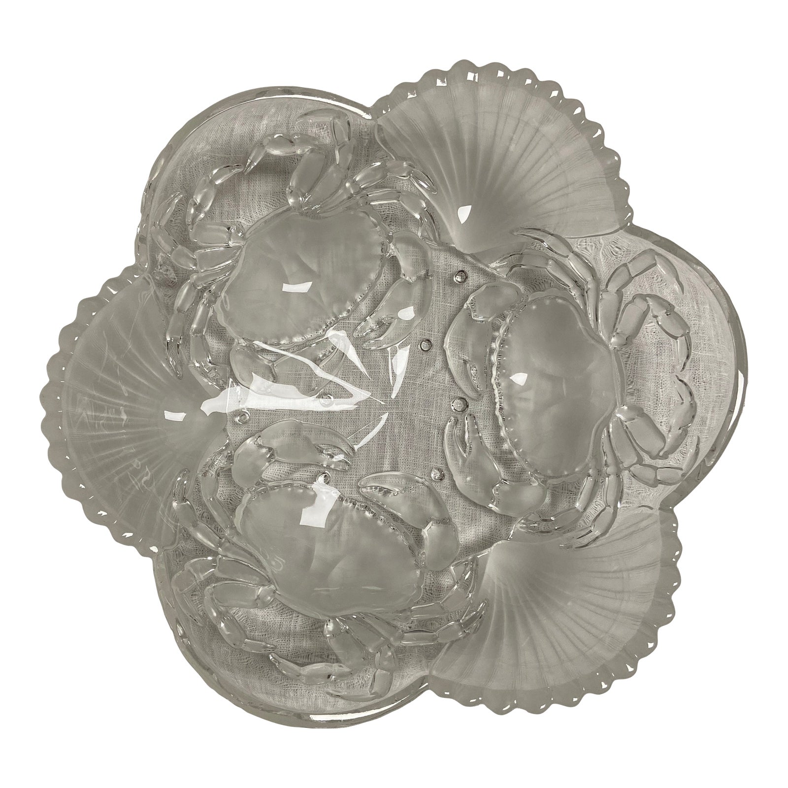 Late 20th Century Mikasa “Sea Fare” Crystal Crab & Scallop Bowl ...